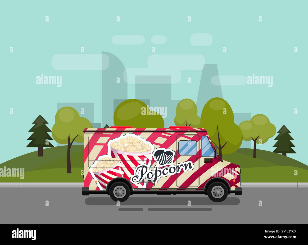 Popcorn cart, kiosk on wheels, retailers, sweets and confectionery ...