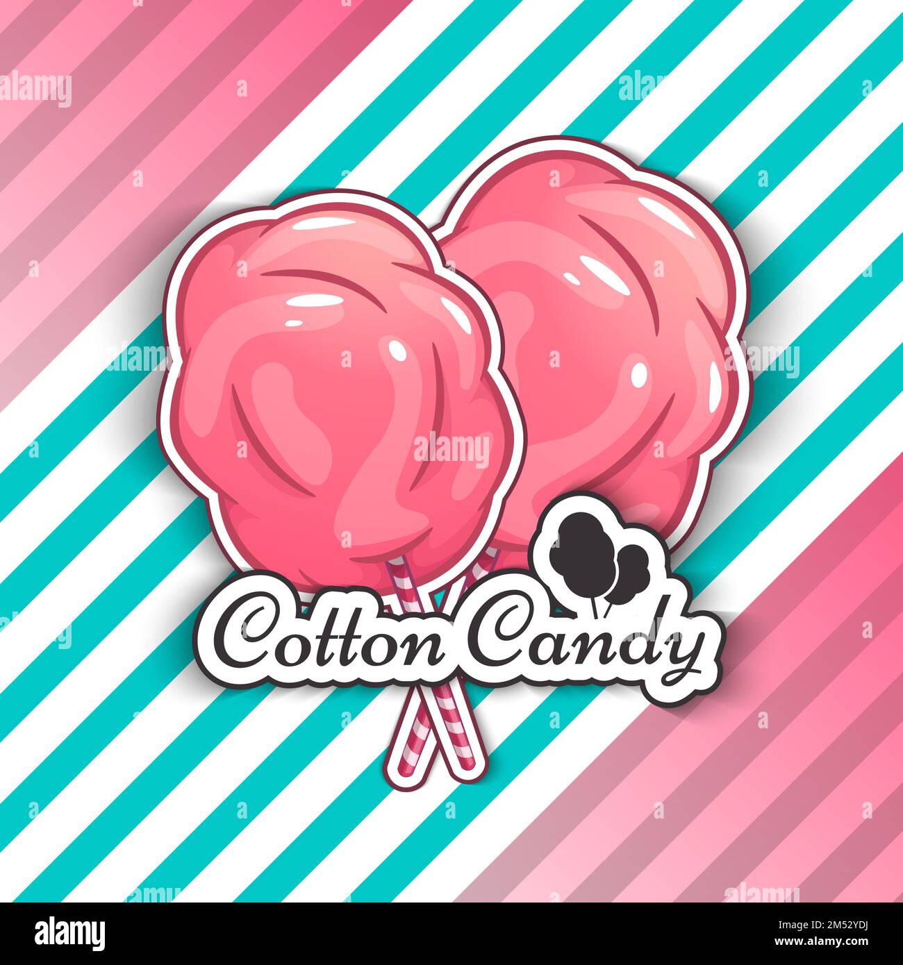 Cotton Candy Isolated Logo Emblem for Your Products, Vector ...