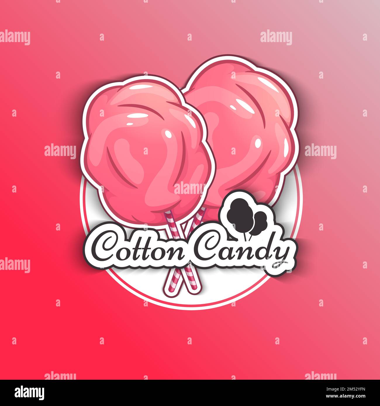 Cotton Candy Isolated Logo Emblem for Your Products, Vector ...