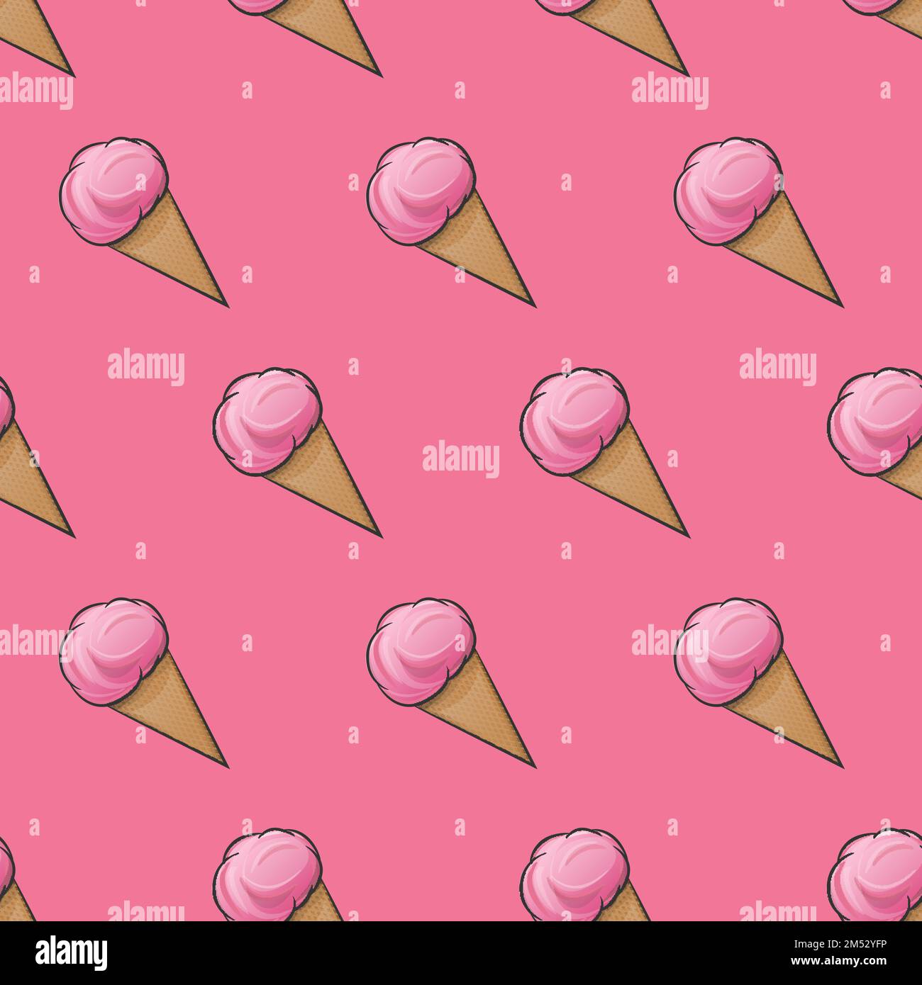 Ice cream is isolated in a waffle cup in a cartoon style wrapper for ...