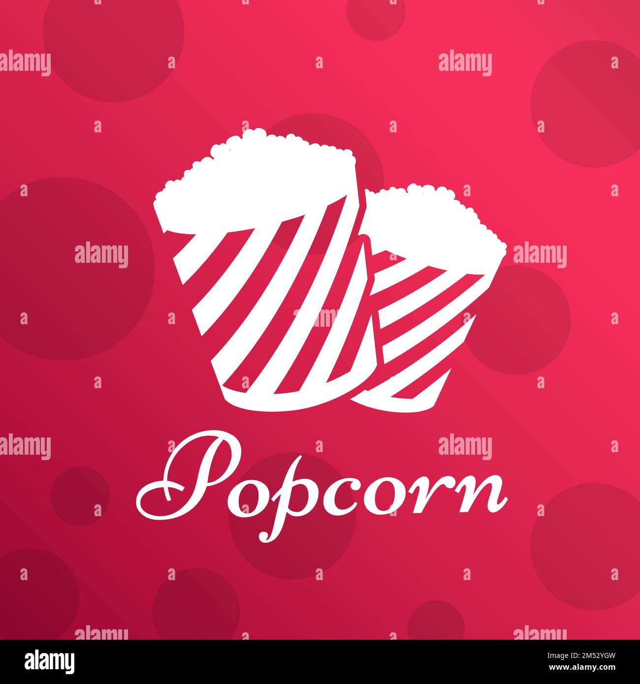 Popcorn is isolated in a striped logo logo emblem for your produce, an ...