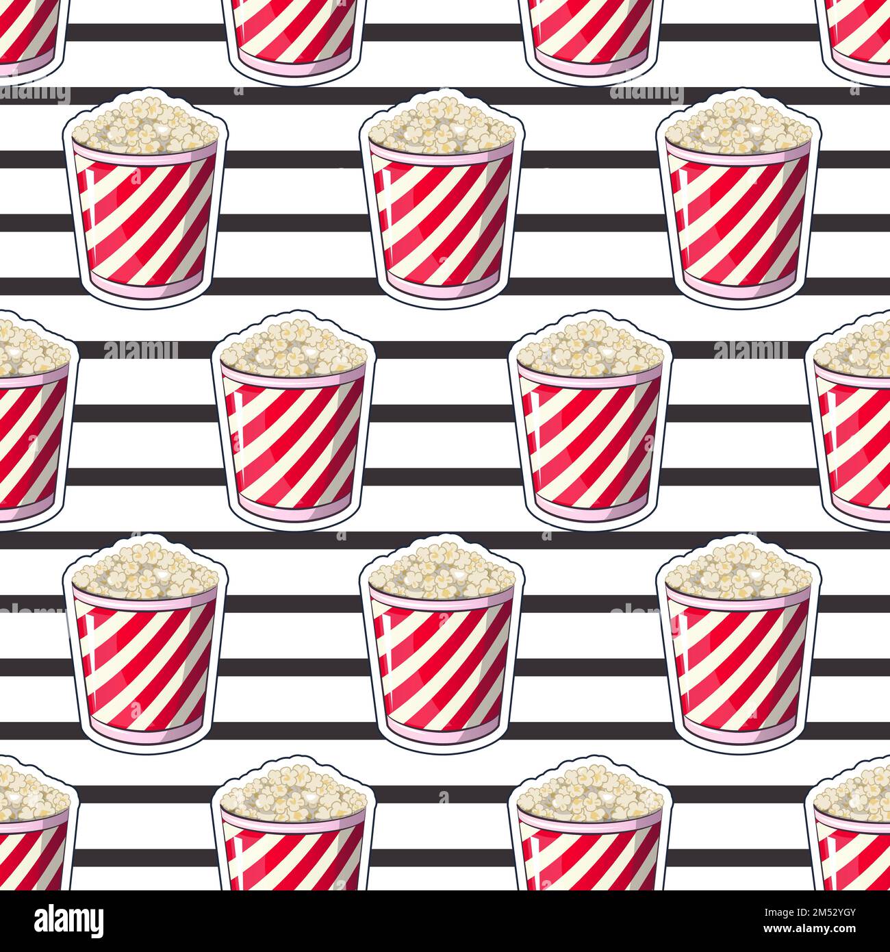 Popcorn is isolated in a strip wrapper box for your produce, an ...