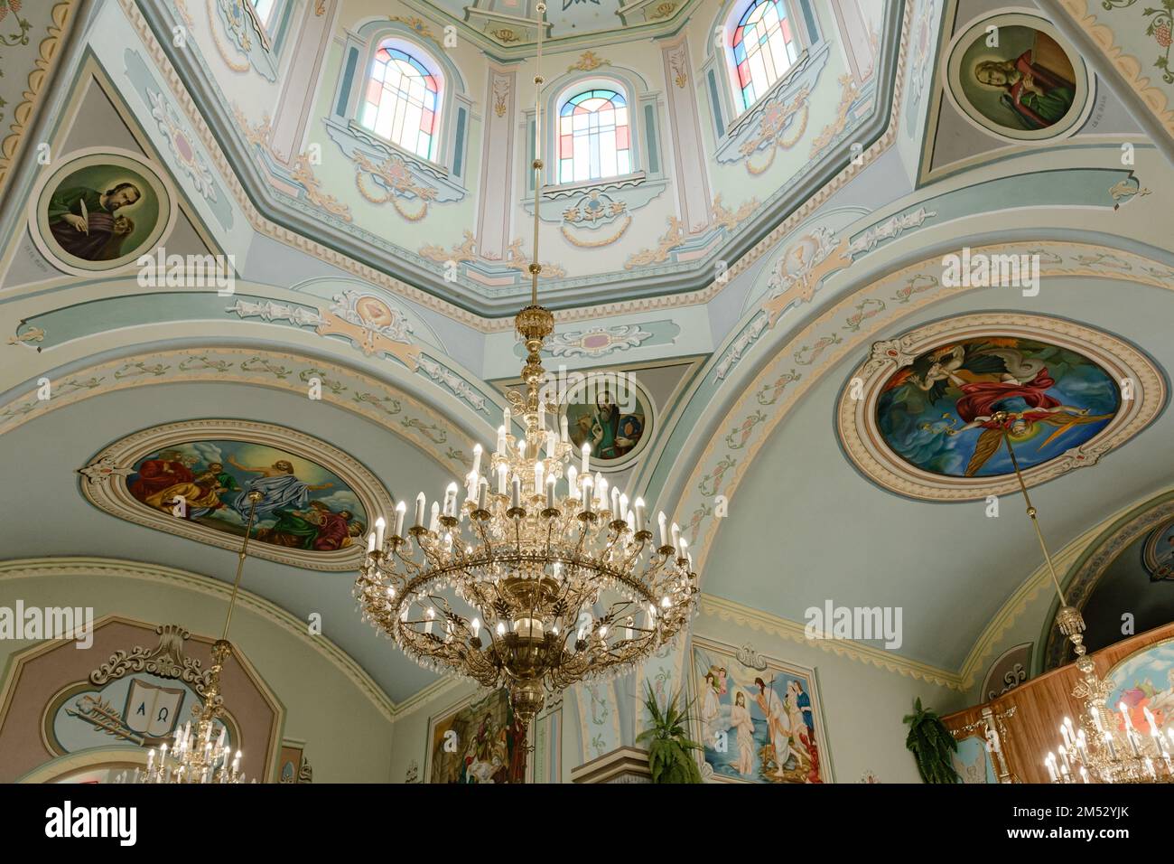 Ivano-Frankivsk, Ukraine: murals and domes of Ukrainian churches Stock ...