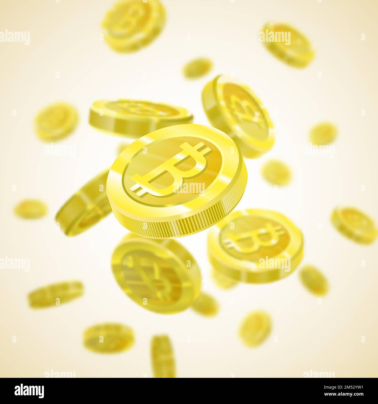 Bitcoin Vector illustration of a realistic pattern background 3d golden ...