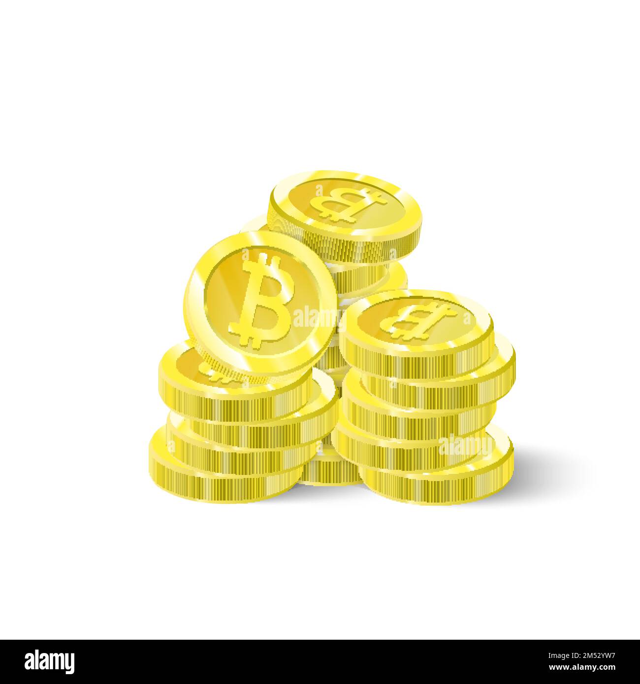 Bitcoins, a stack of isolation coins. Digital future Crypto currency ...