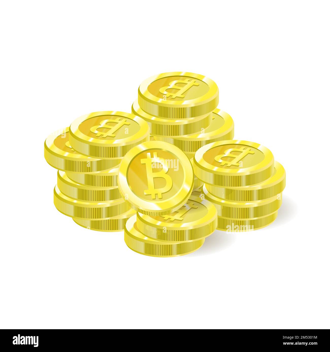 Bitcoins, a stack of isolation coins. Digital future Crypto currency ...