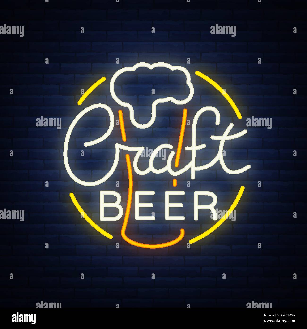 Original logo design is a neon-style beer craft for a beer house, bar ...