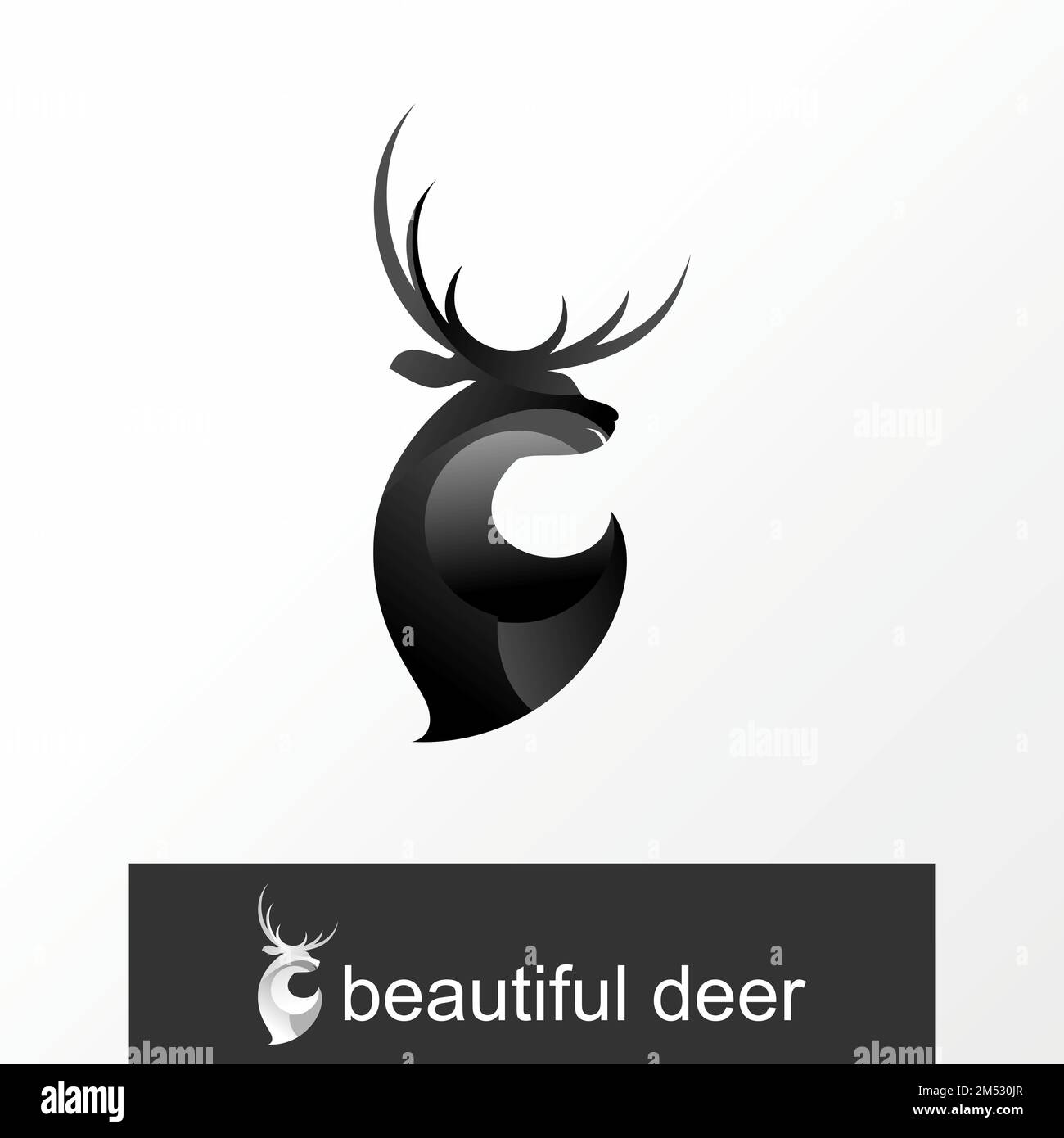 Unique deer symbol Black and White Stock Photos & Images - Alamy
