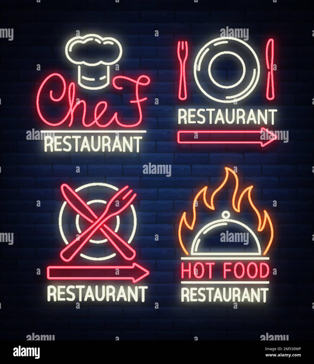 Set of logos, labels for the restaurant, the dining room, store food ...