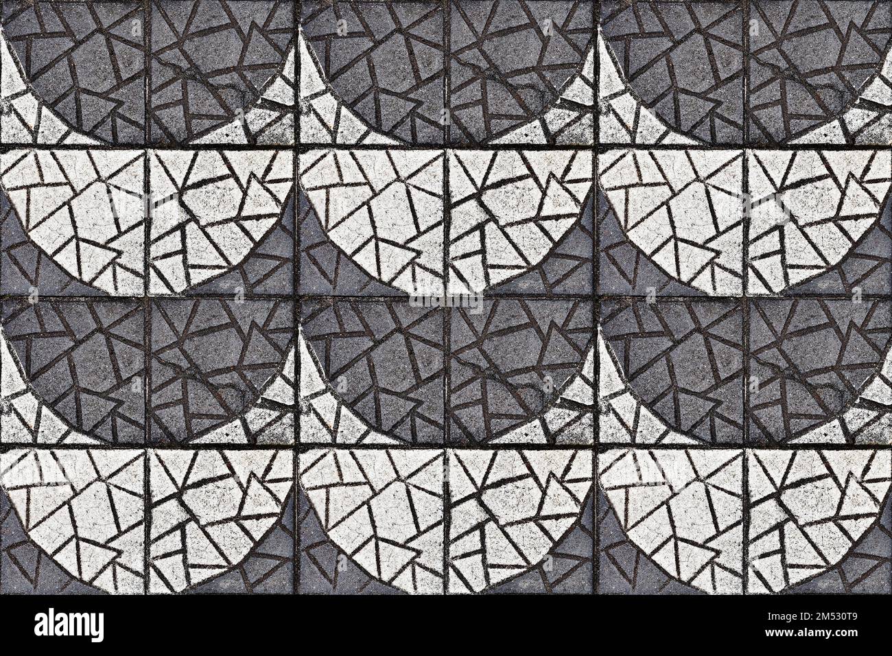 Black and white textured concrete blocks on floor Stock Photo - Alamy