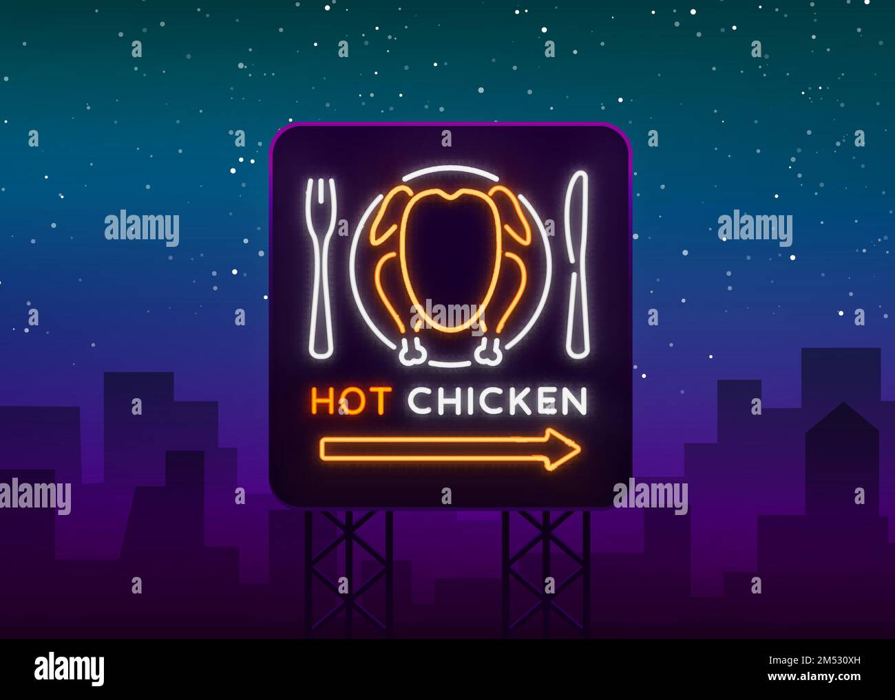 Logo Chicken Barbecue is a neon-style logo for a food store and a ...