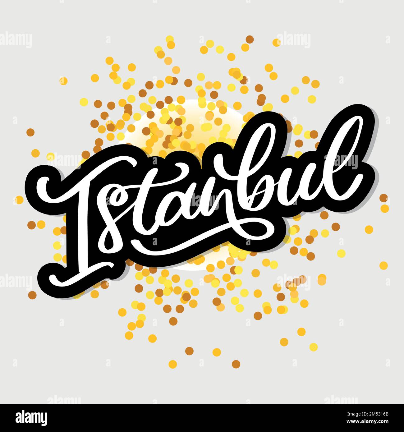 Istanbul. Hand lettering. Vector logo of Istanbul in black color with ...