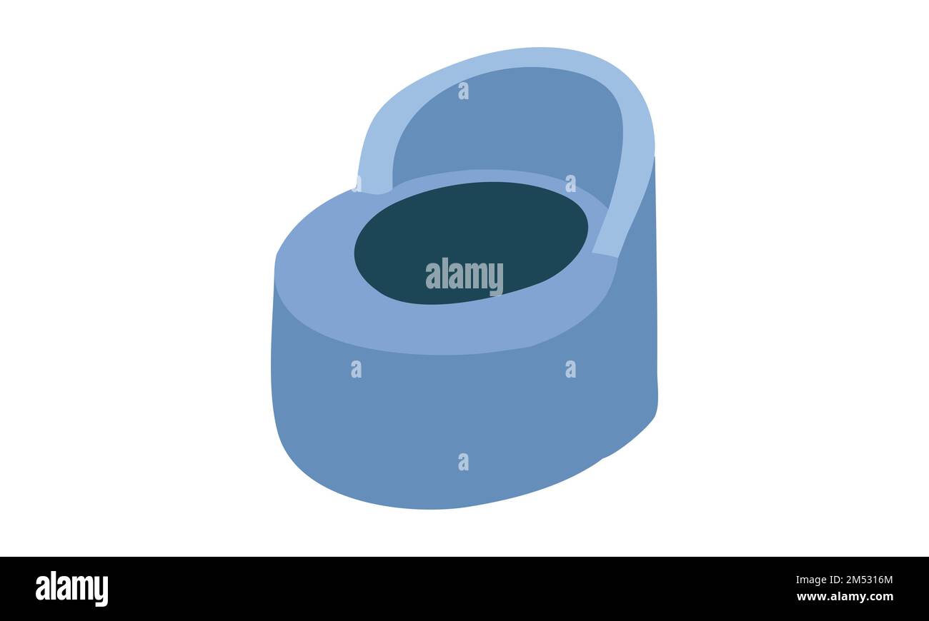 Baby potty clipart. Simple cute blue plastic potty for children flat ...