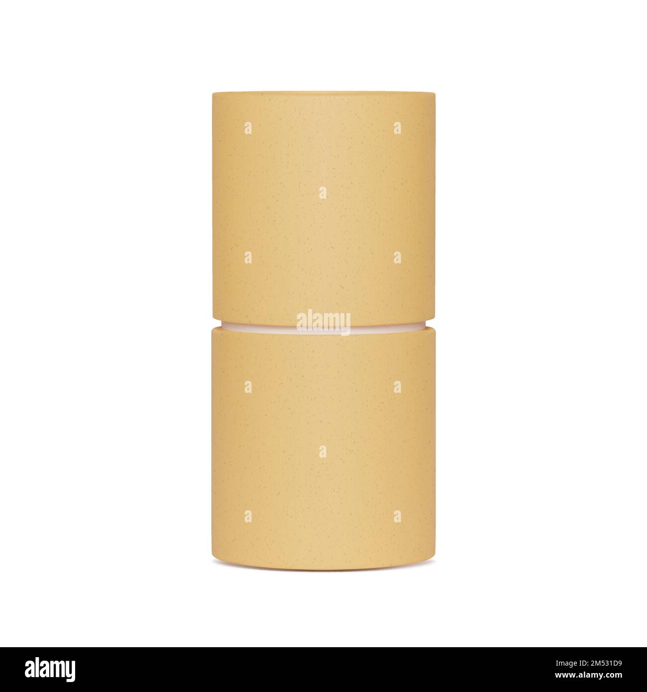Beige paper tube package mockup on white background Stock Vector Image ...