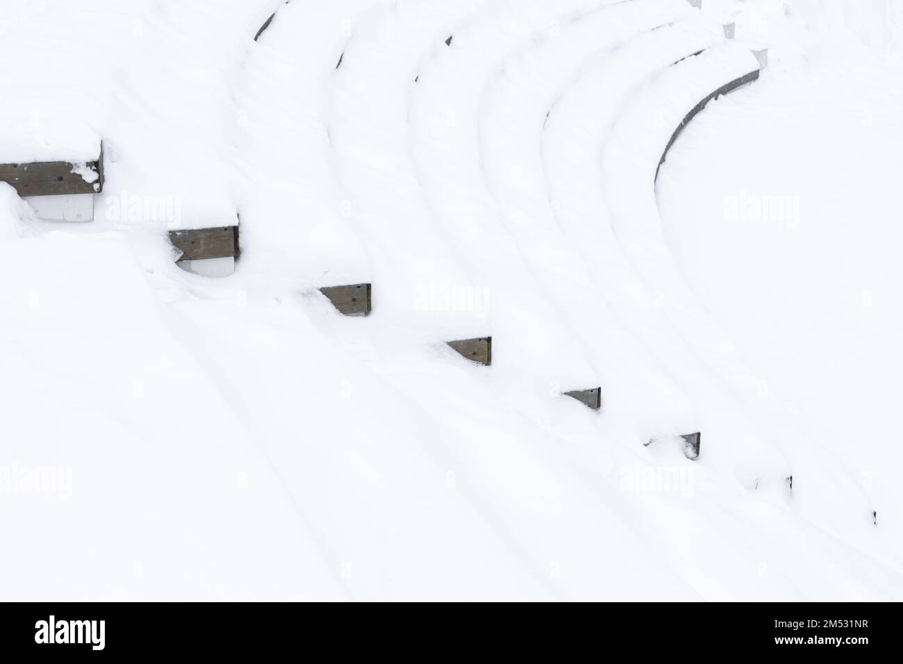 amphitheater covered with white snow in winter. winter arena Stock ...