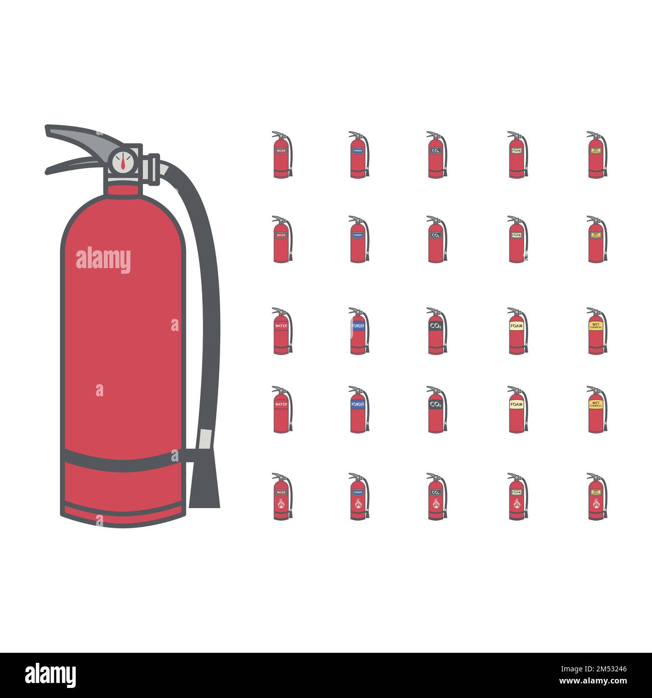 Fire Extinguisher Suppression Safety Equipment Tool Stock Vector Image ...