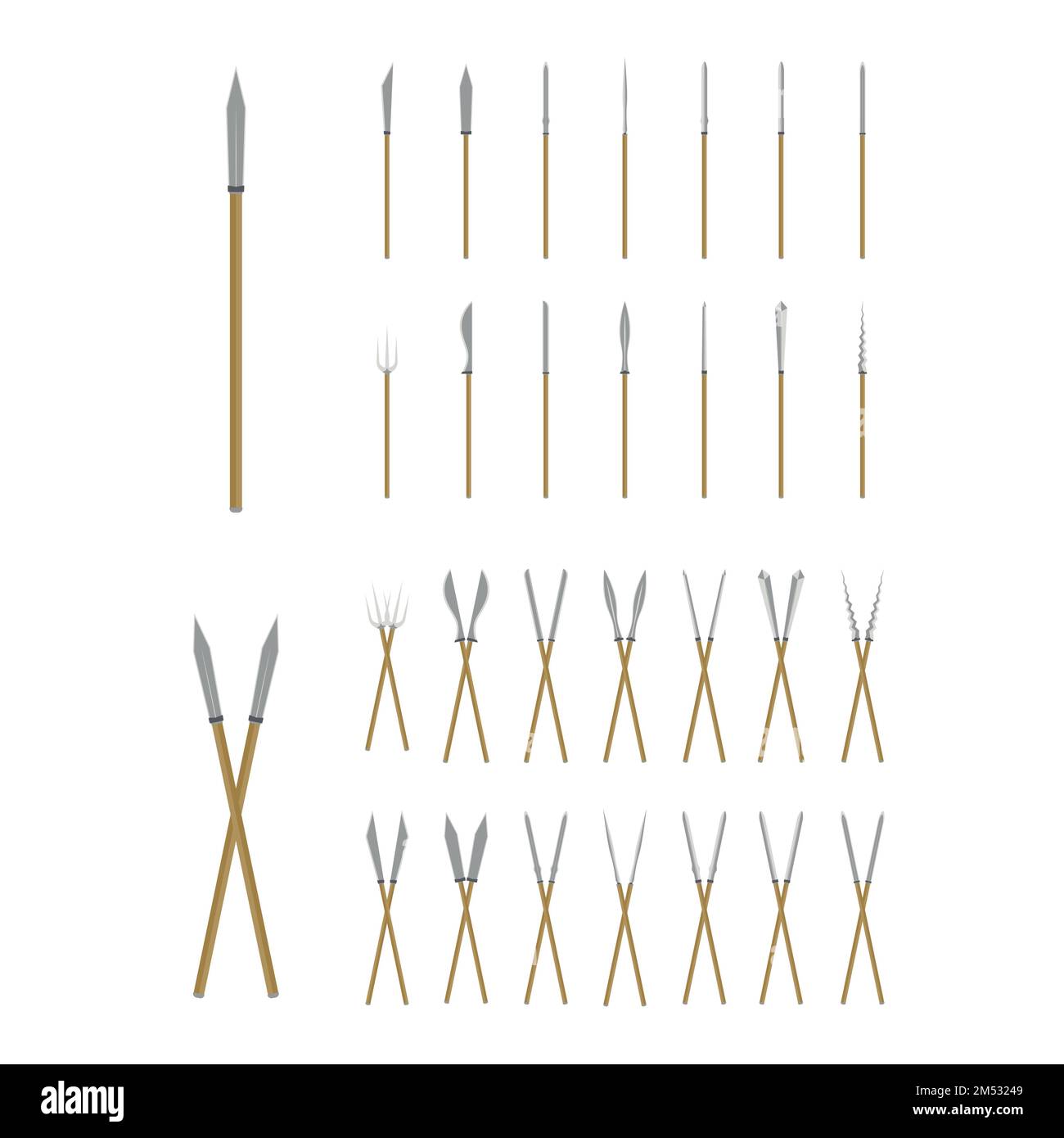 Spear War Lance Weapon Two Side Sharp Knight Stock Vector Image & Art ...