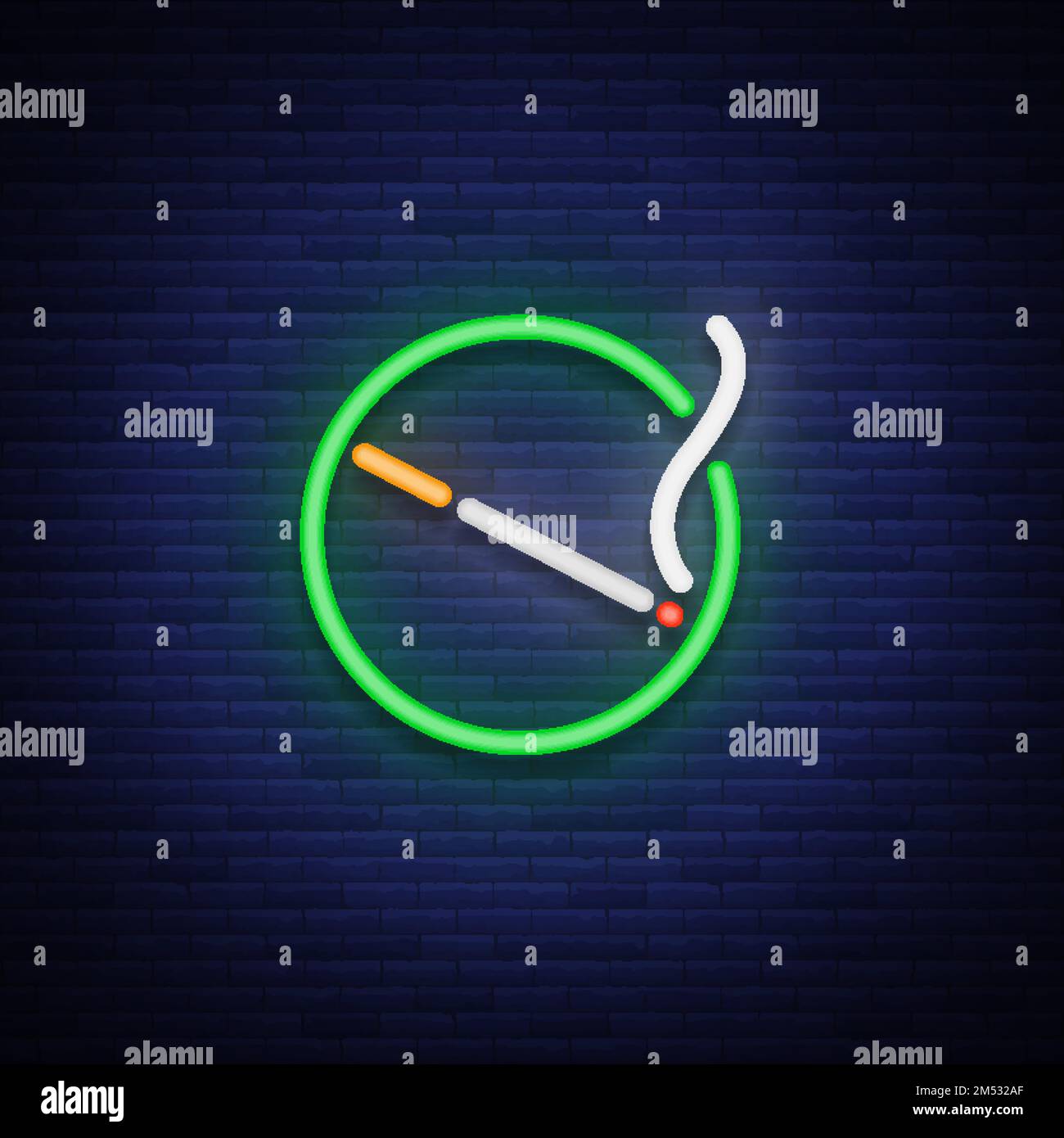 Smoking area neon sign. Neon symbol, a luminous sign is a place for ...