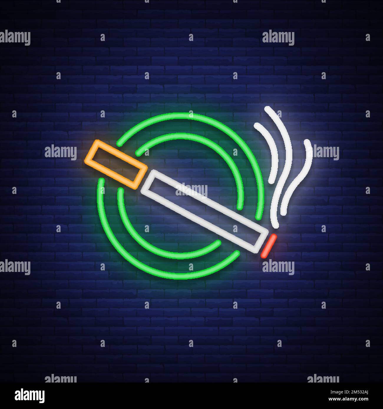 Smoking area neon sign. Neon symbol, a luminous sign is a place for ...