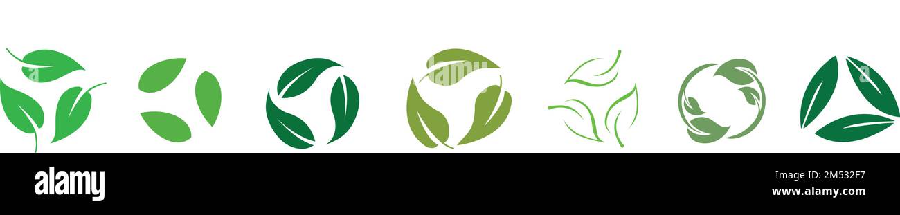 A set of biodegradable recyclable plastic-free package icons, recycle ...