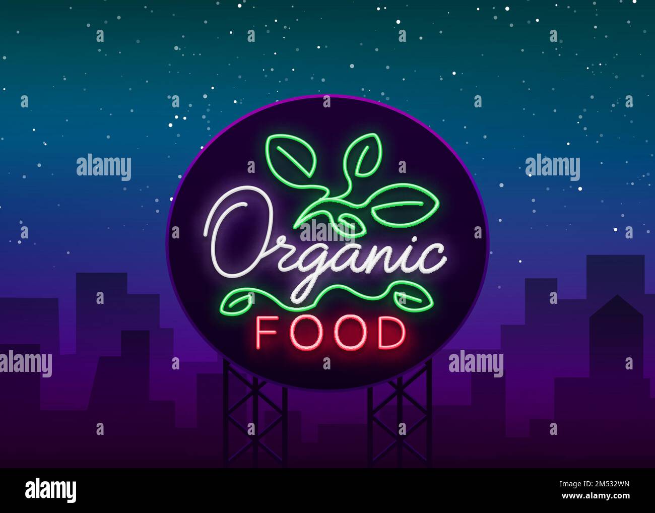 Vegan logo in neon style. Neon symbol, bright luminous sign, neon night ...