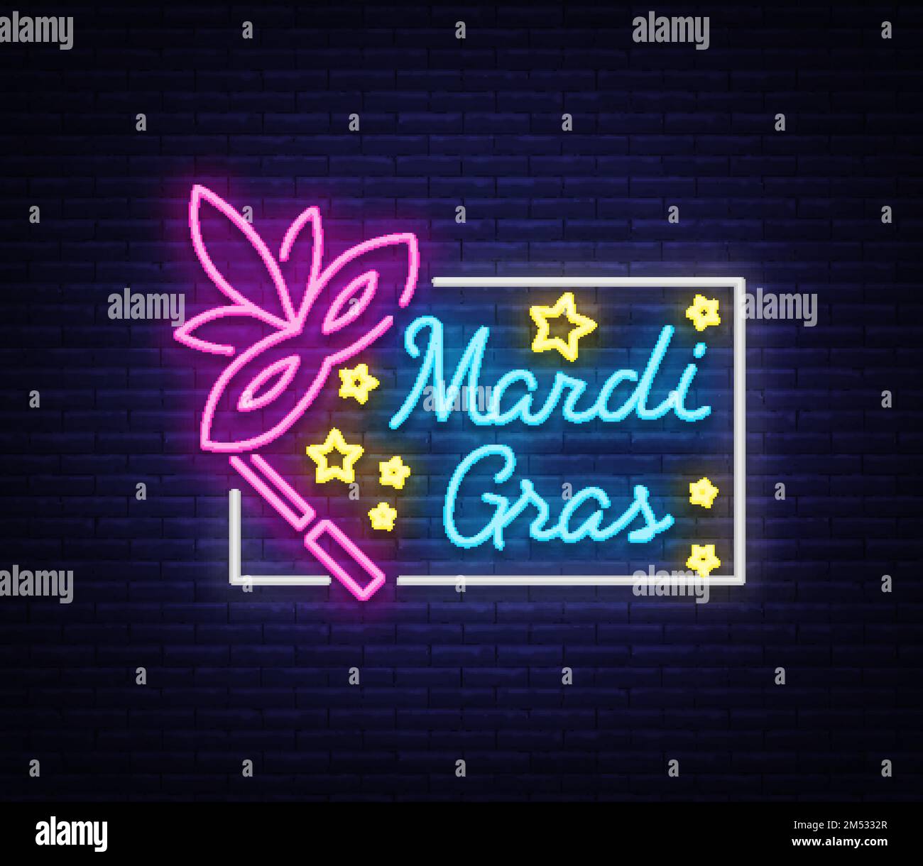 Mardi Gras vector symbol with holiday greetings, festive card. Fat ...