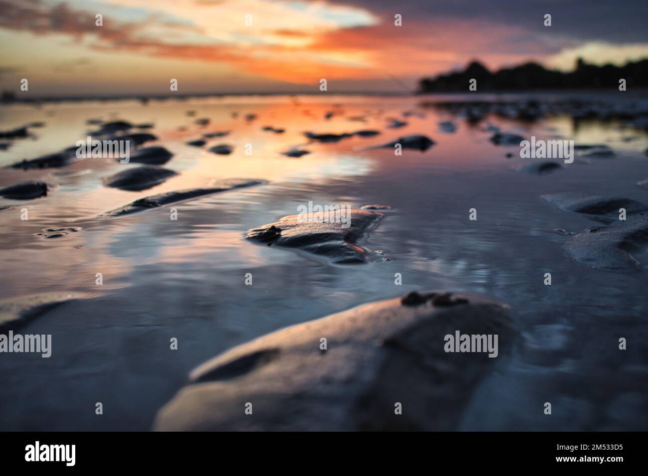A beautiful shot of the Appley beach on the Isle of Wight during sunset ...