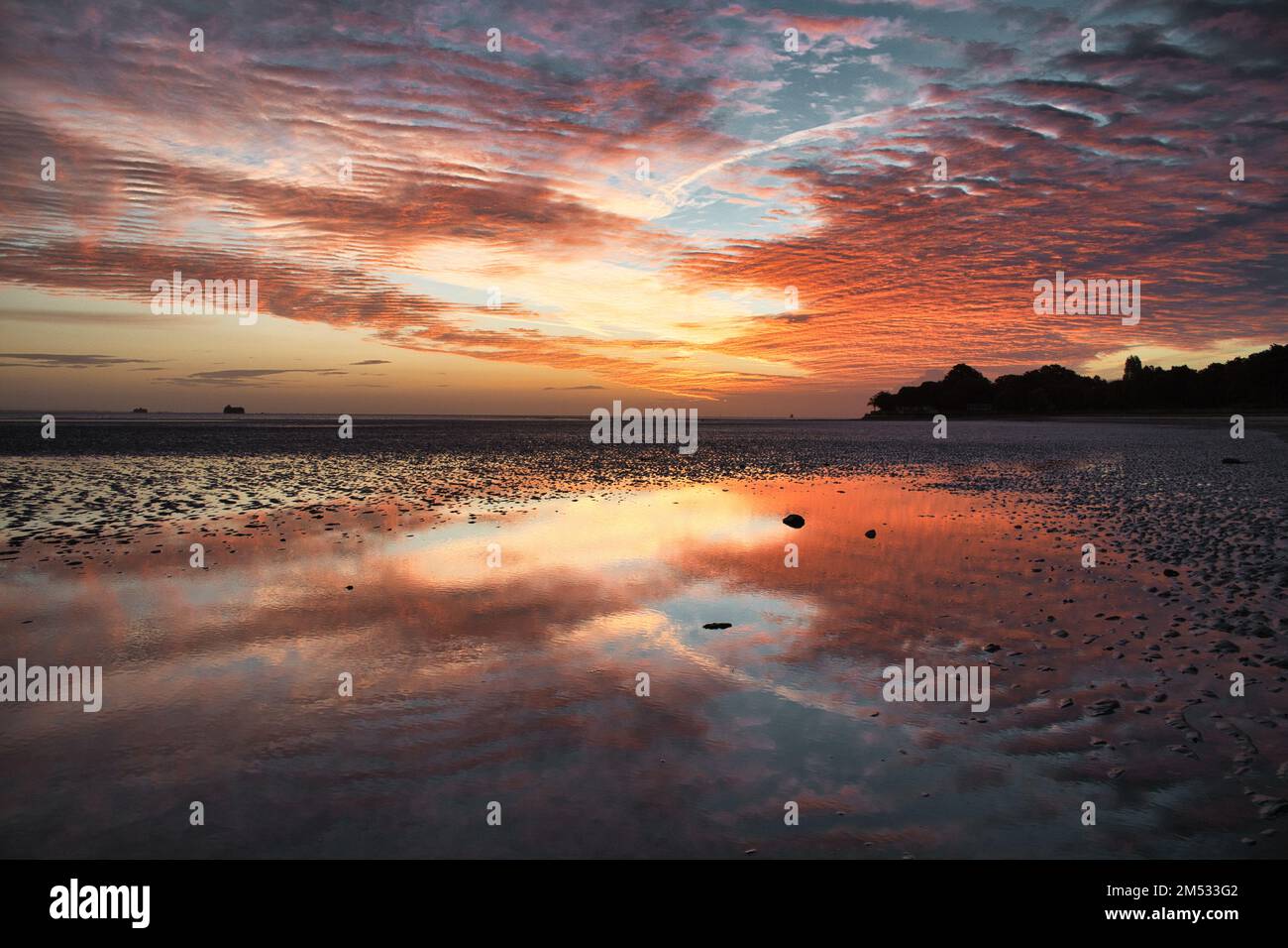 A beautiful shot of the Appley beach on the Isle of Wight during sunset ...
