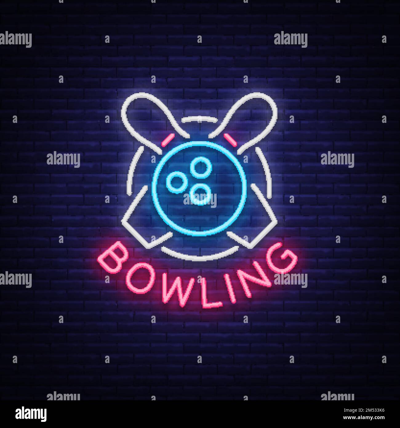 Bowling is a neon sign. Symbol emblem, Neon style logo, Luminous ...