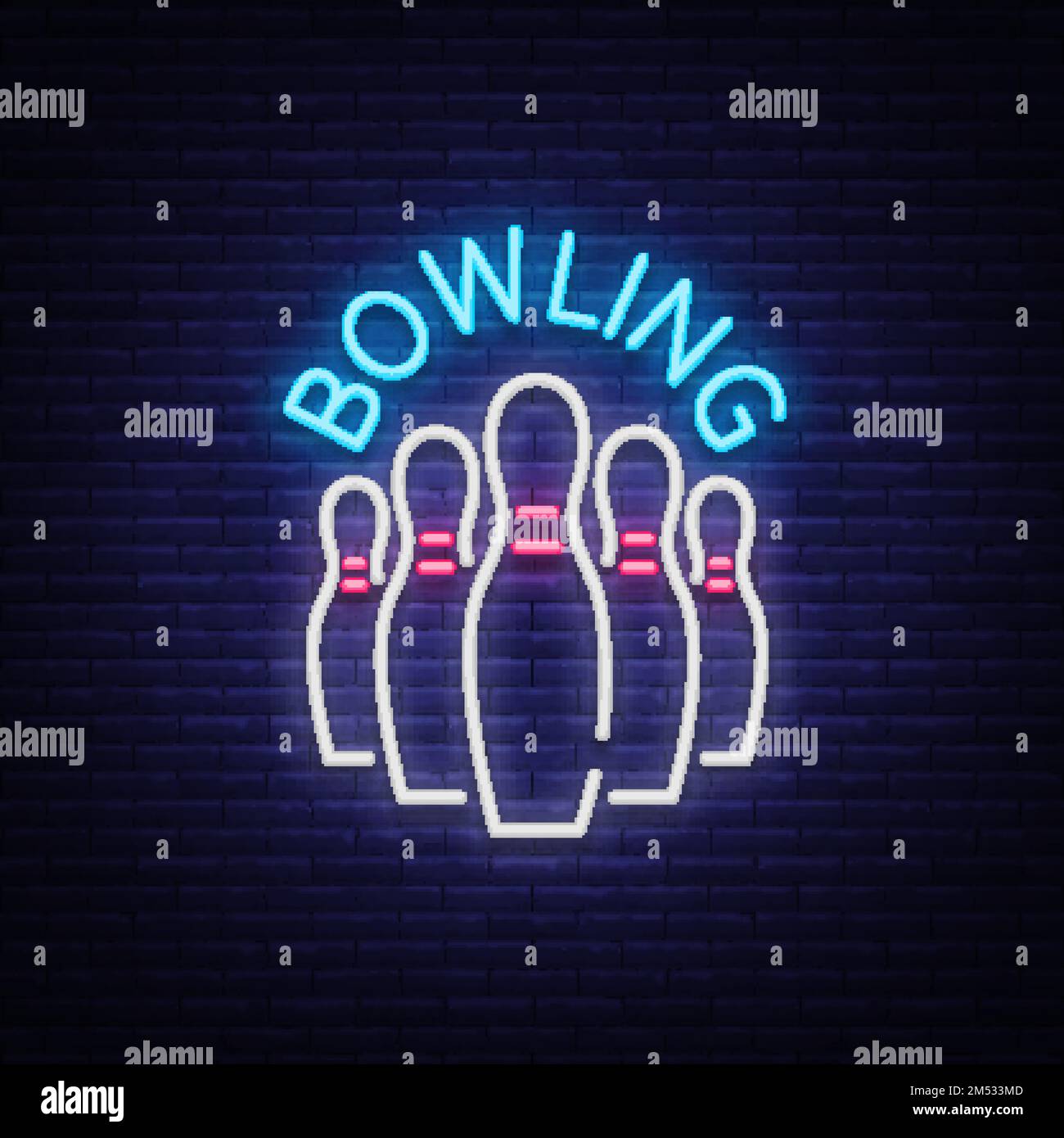 Bowling is a neon sign. Symbol emblem, Neon style logo, Luminous ...