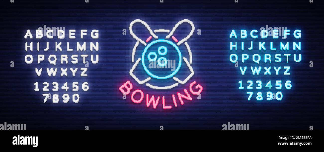 Bowling is a neon sign. Symbol emblem, Neon style logo, Luminous ...