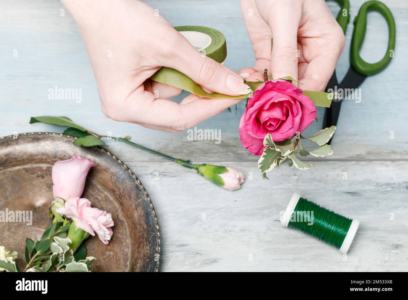 Florist at work: How to make a wrist corsage. Step by step, tutorial ...