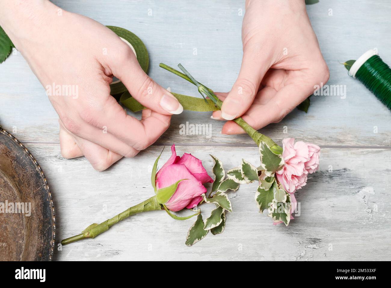 Florist at work: How to make a wrist corsage. Step by step, tutorial ...