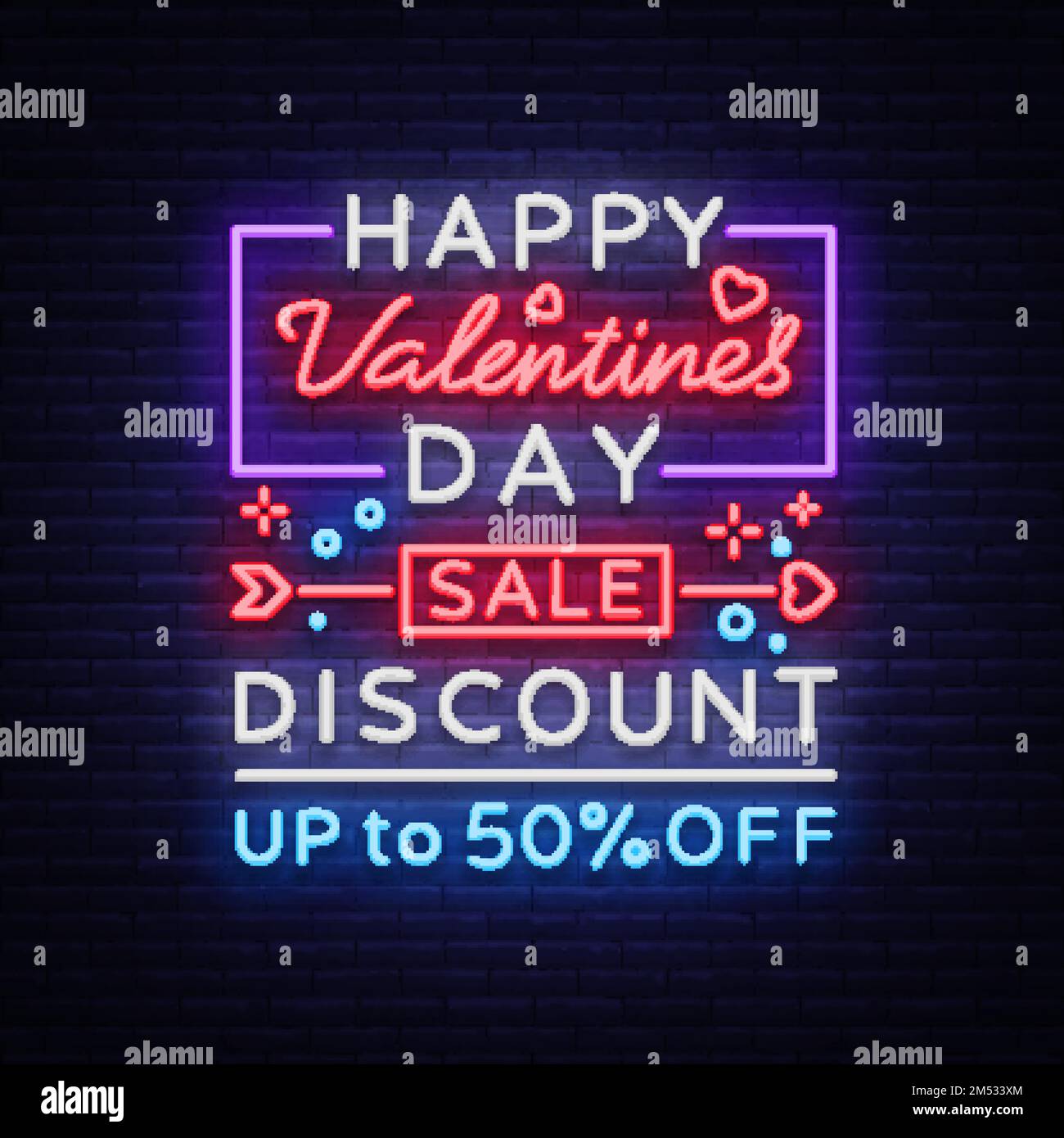 Valentine's Day is a proposal, a neon style banner template. Neon Sign ...