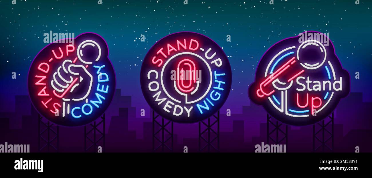 Stand Up Comedy Show is a collection of neon signage. Collection of ...