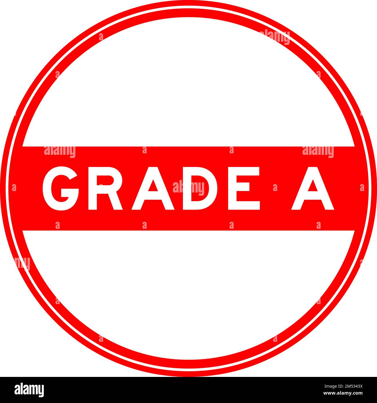 Red color round seal sticker in word grade A on white background Stock ...
