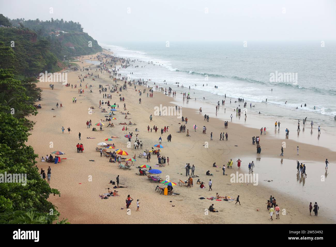 Varkala, Kerala, India. 25th Dec, 2022. People gather at a beach in ...