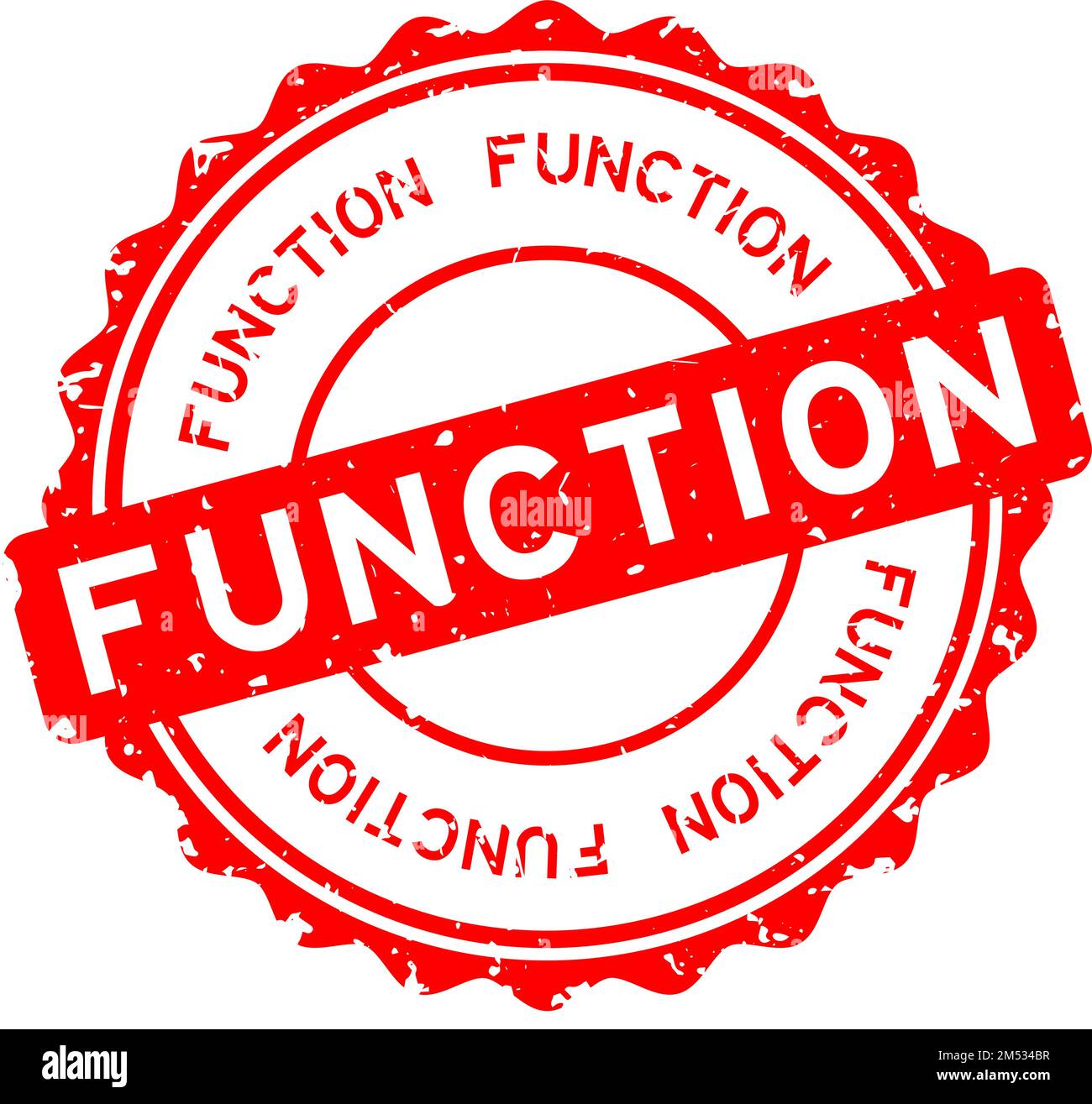 Grunge red function word round rubber seal stamp on white background ...