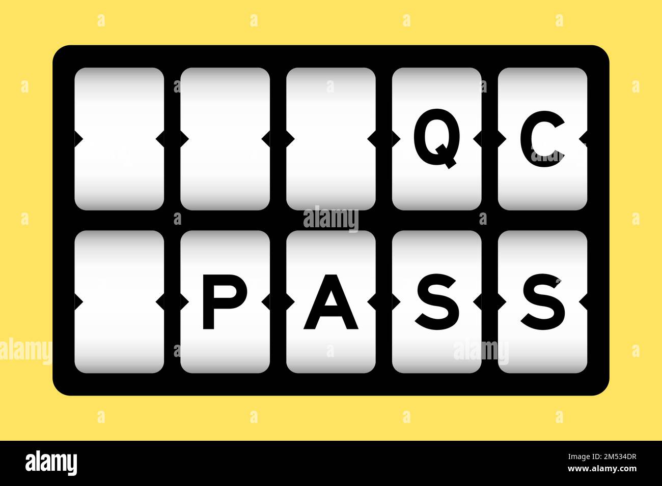 Black color in word QC (quality control) pass on slot banner with ...