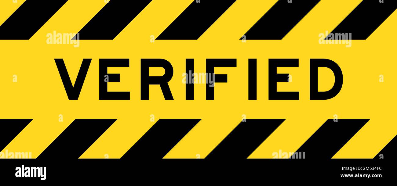 Yellow and black color with line striped label banner with word ...
