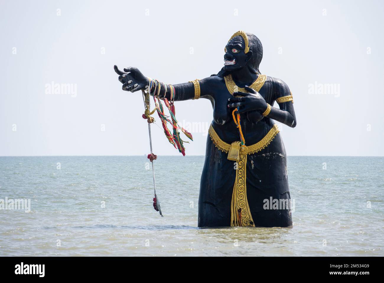 the Lady in the Water, Pee Seua Samut standing in the sea at the Hat ...