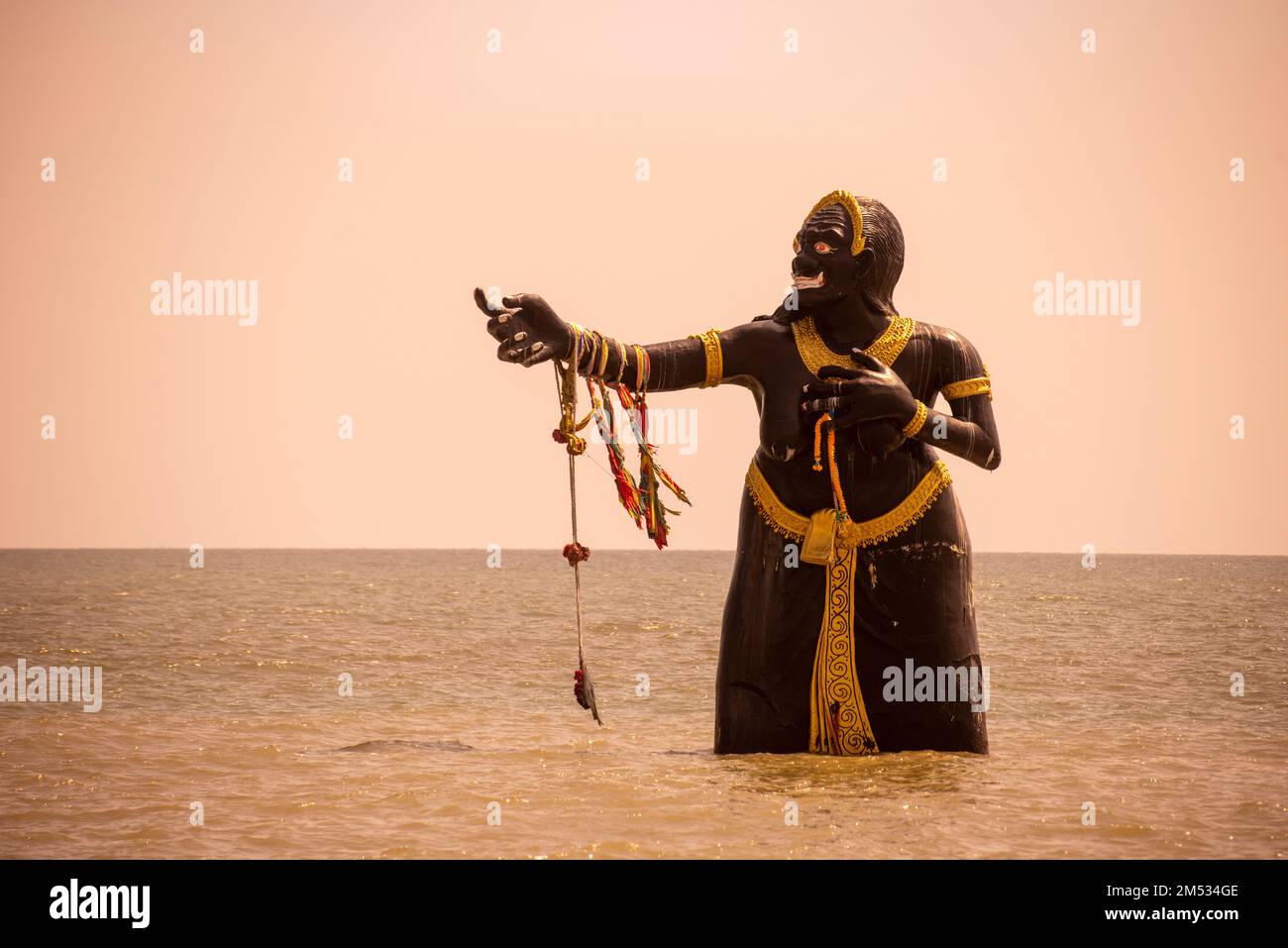 the Lady in the Water, Pee Seua Samut standing in the sea at the Hat ...