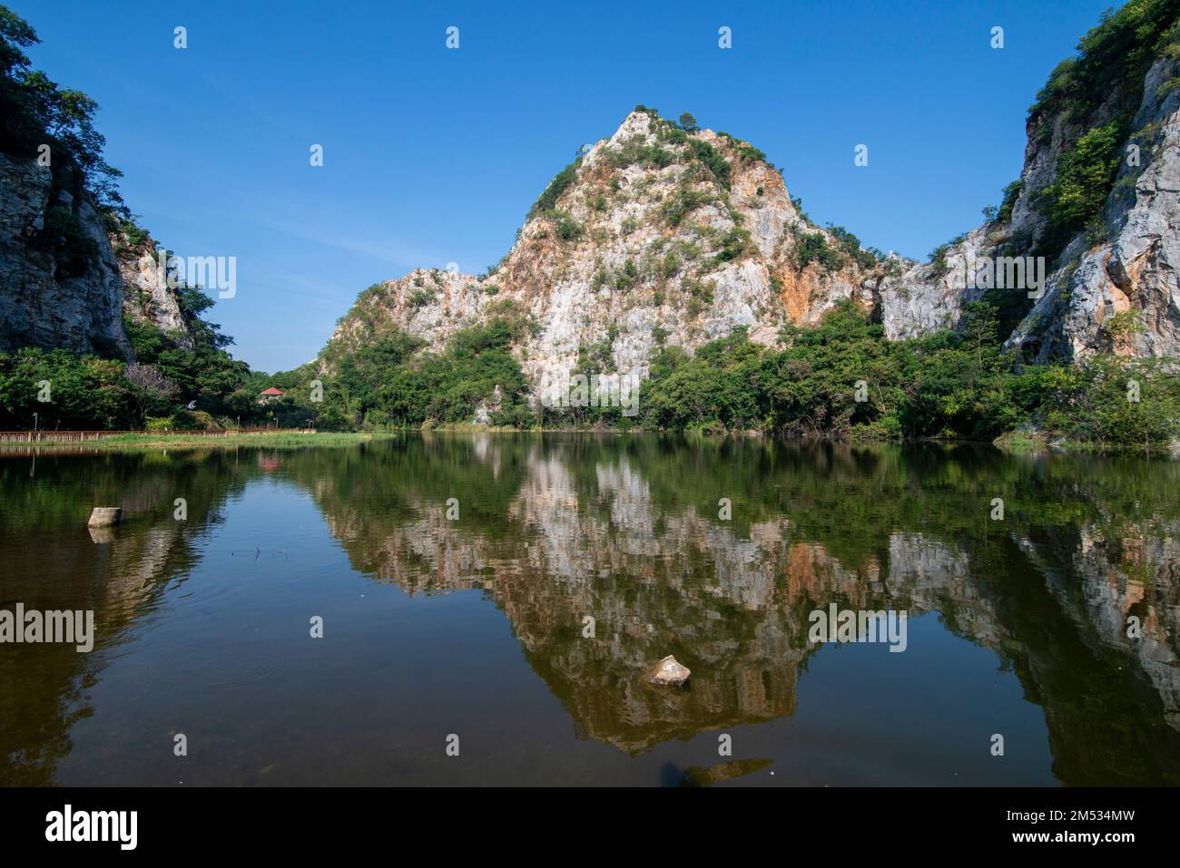 The Landscape of the Khao Ngu Mountain Park near the City of Ratchaburi ...