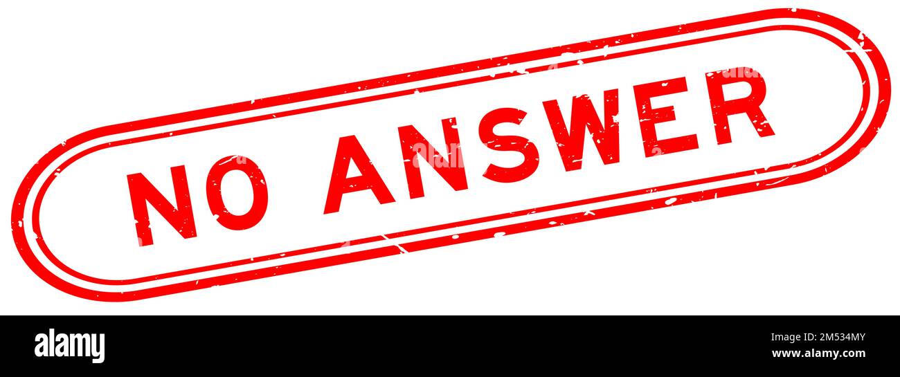 Grunge red no answer word rubber seal stamp on white background Stock ...