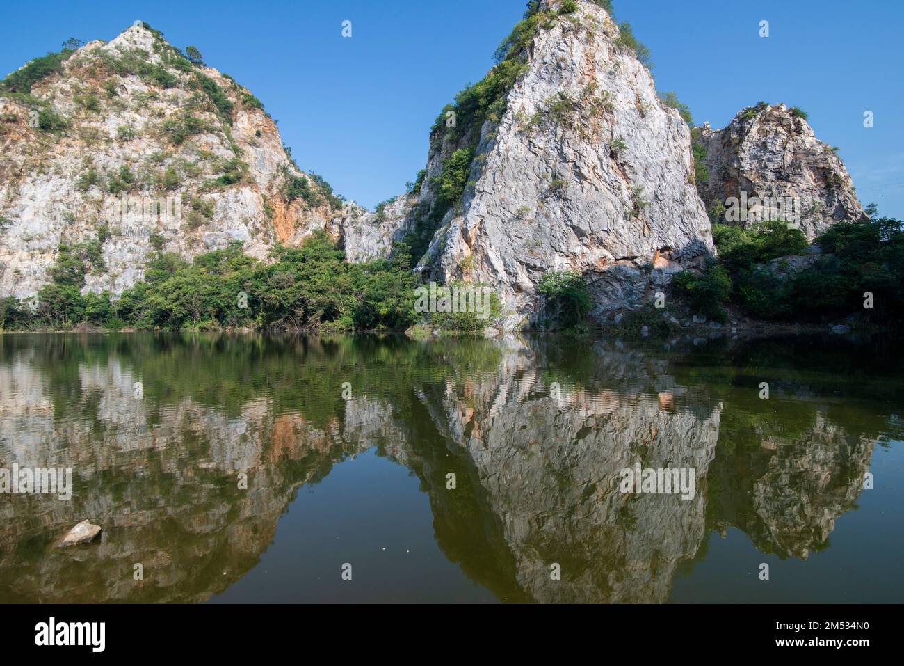 The Landscape of the Khao Ngu Mountain Park near the City of Ratchaburi ...