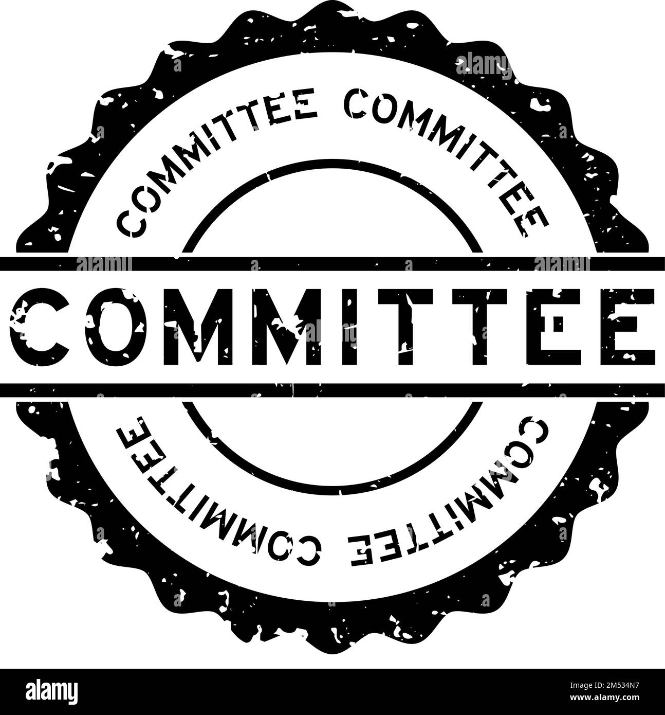 Grunge black committee word round rubber seal stamp on white background ...