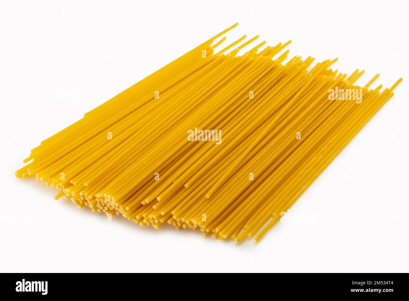 Typical italian bucatini pasta, big perforated spaghetti isolated on ...