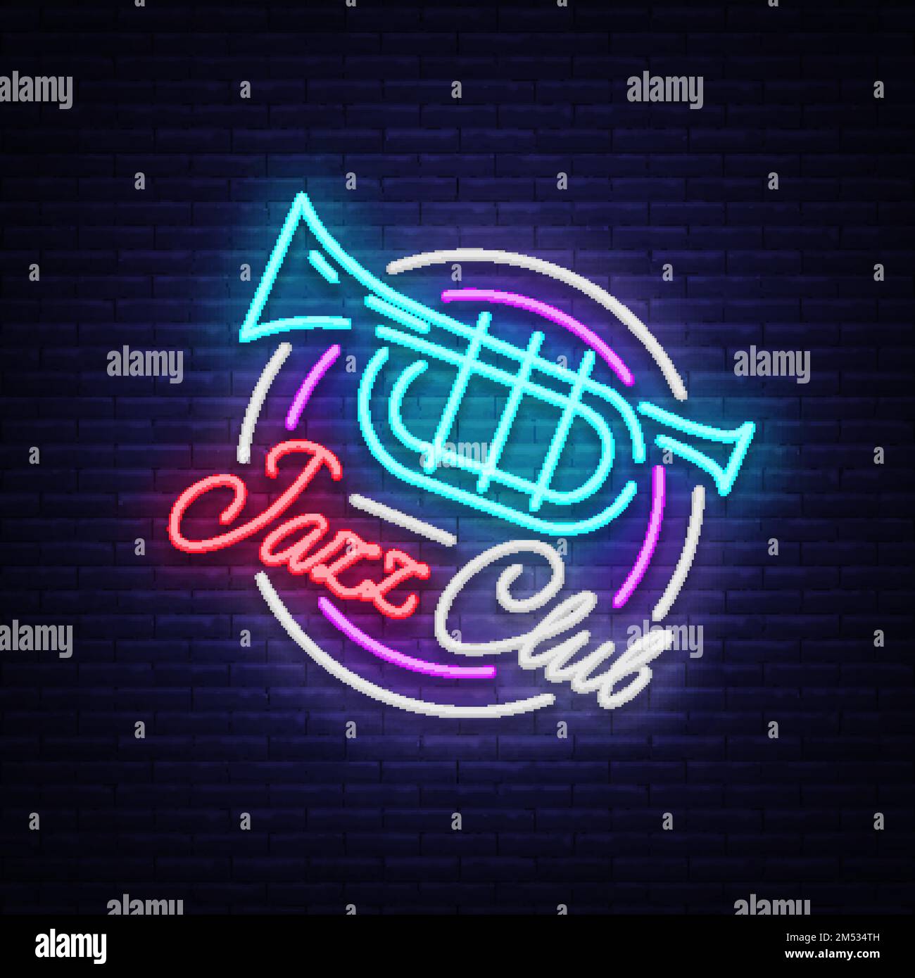 Jazz Club Neon Vector. Neon sign, Logo, Brilliant Banner, Bright Night ...