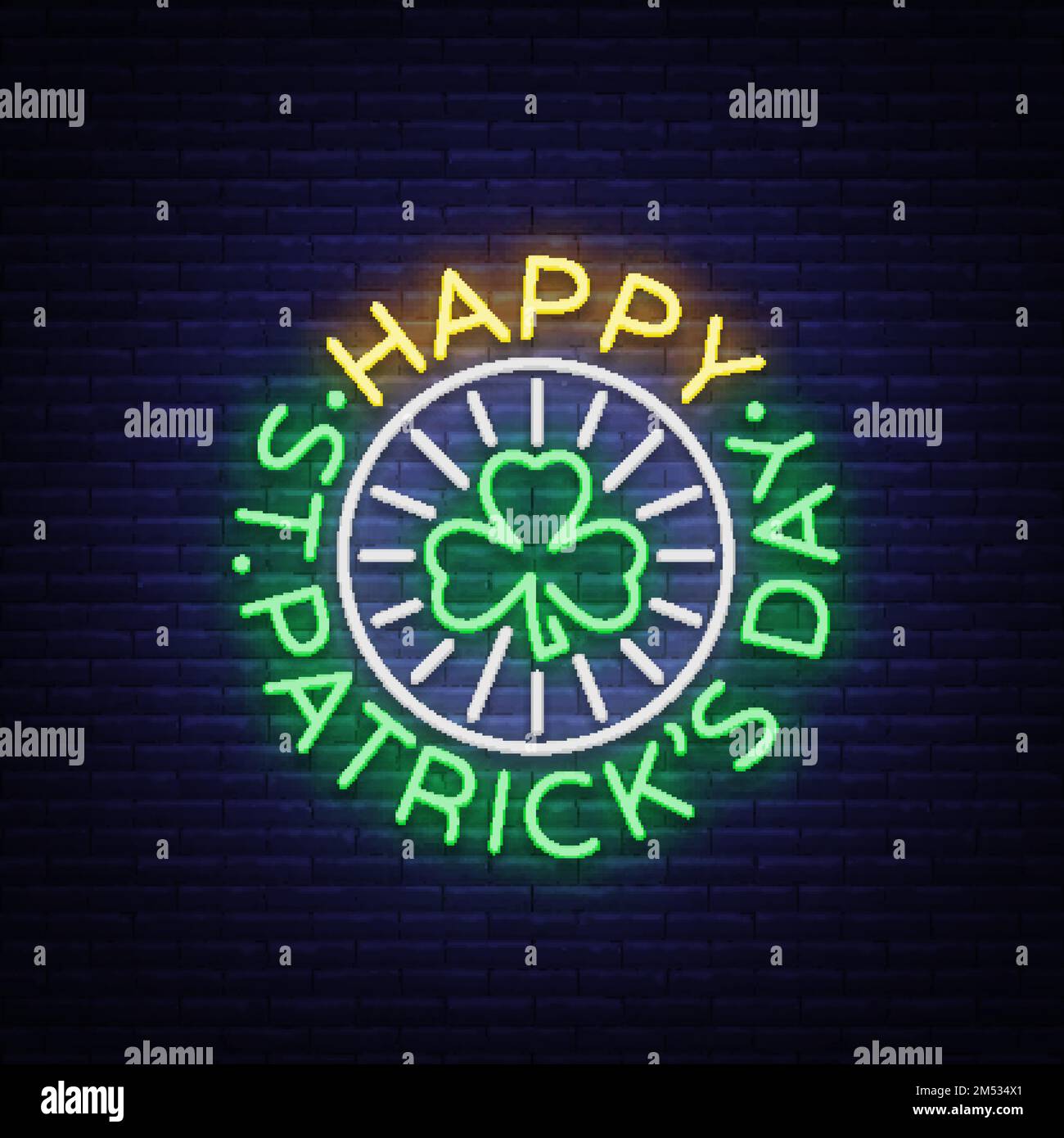 St Patricks Day Vector. Neon sign, logo, invitation symbol, greeting ...
