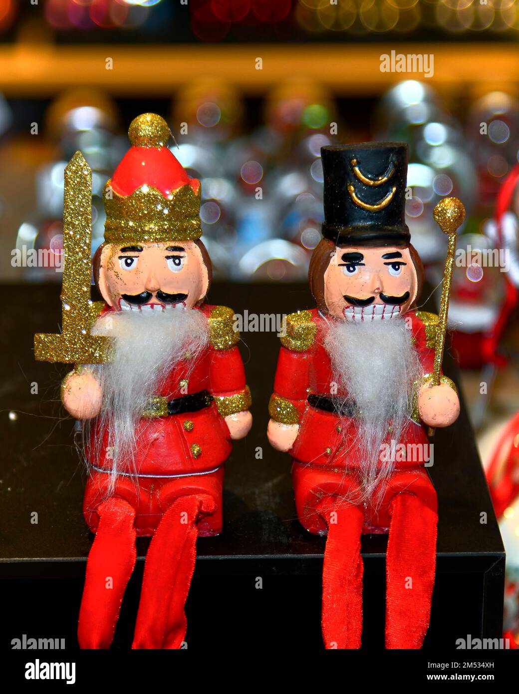 Nutcrackers. Two very cute Christmas homemade toys Stock Photo - Alamy
